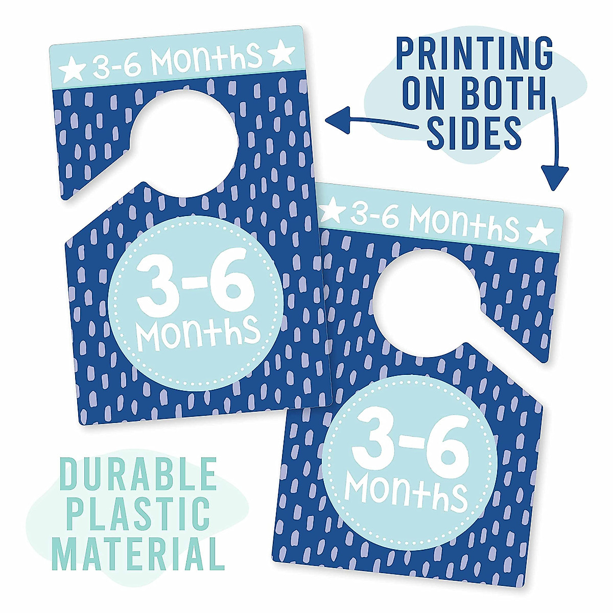 6 Baby Closet Size Dividers Boy - Blue Baby Closet Dividers by Month, Baby Closet Organizer for Nursery Organization, Baby Essentials for Newborn Essentials Baby Boy, Nursery Closet Dividers Boy