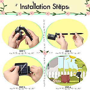 Robkea, 36 Inch Mini Fence Fairy Garden Fence & Waterproof LED 40FT 100 LED Solar String Lights with 8 Lighting Modes | Fairy Garden Accessories Outdoor(Brown)