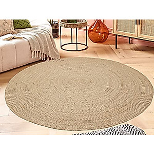 WOVEN ST. Performance Braided Round Area Rug | Carpets Suitable for Living Room, Bedroom, Dining Room, Home Décor | Luxurious Handcrafted Traditional Rugs | PET-Yarn | 8’ Round | Modern Rugs