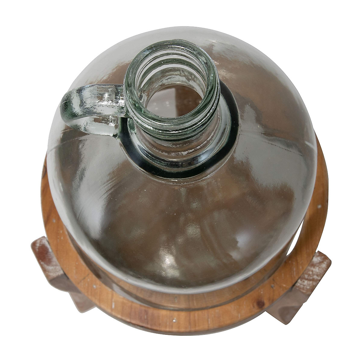 Foreside Home & Garden Glass Growler Vase with Natural Wood Stand