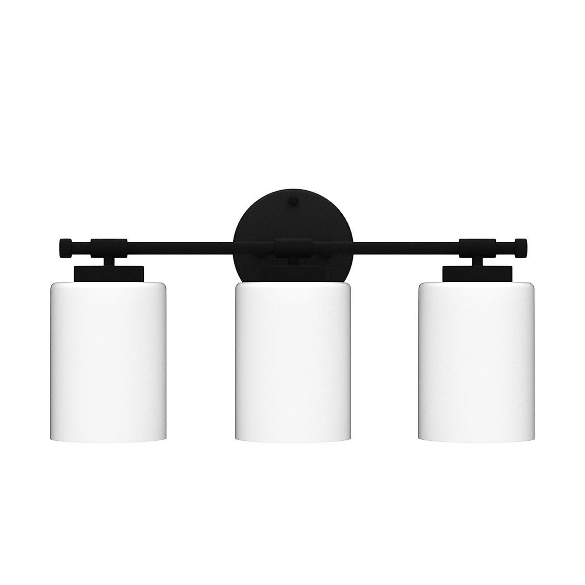 GZBEINI Black Bathroom Vanity Fixture,Farmhouse Bathroom Light FixturesOver Mirror,3 Light Modern Bathroom Lighting,Bathroom Vanity Light Fixtures Above Mirror with Milk White Glass Shade