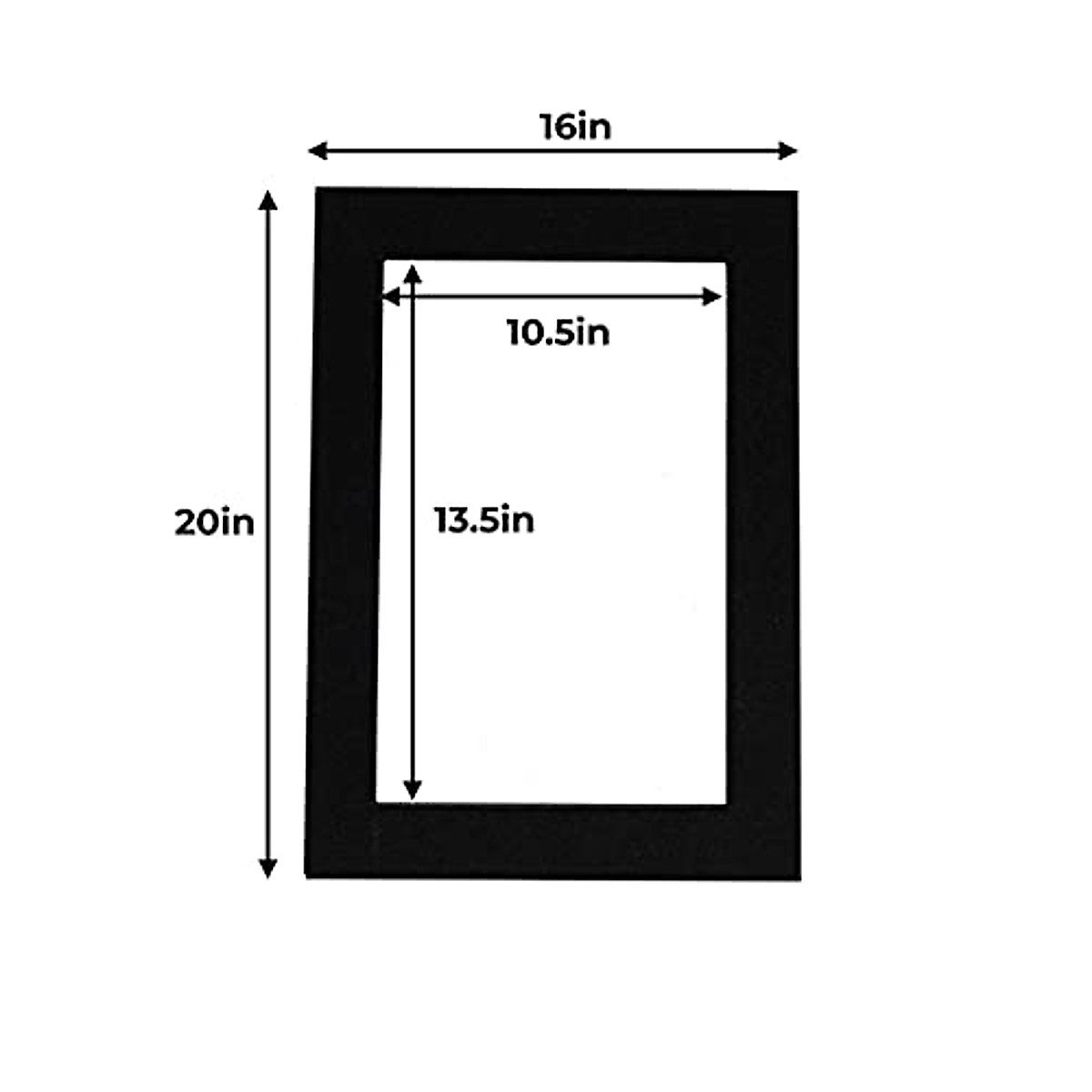16x20 Mat for 11x14 Photo - Precut Black with Black Core Picture Matboard for Frames Measuring 16 x 20 Inches - Bevel Cut Matte to Display Art Measuring 11 x 14 Inches - Acid Free Pack of 100 MATS