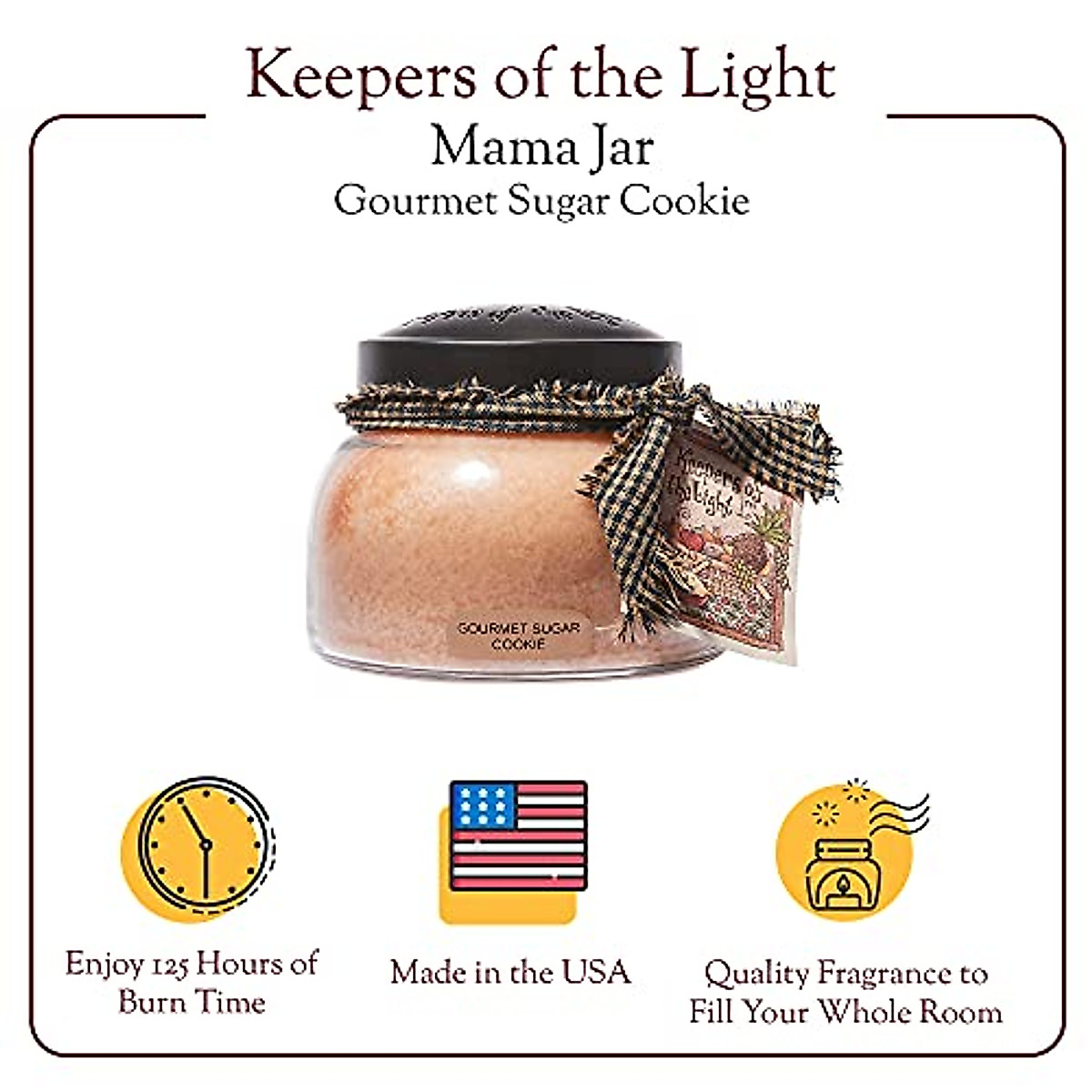A Cheerful Giver - Gourmet Sugar Cookie Mama Scented Glass Jar Candle (22oz) with Lid & True to Life Fragrance Made in USA