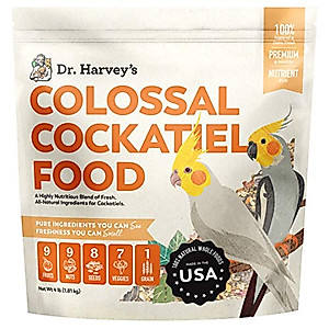 Dr. Harvey's Colossal Cockatiel Blend, All Natural Daily Food for Cockatiels (4 pounds)