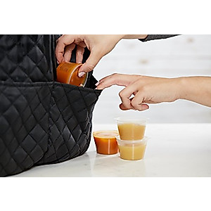 50 Pack BPA-Free Disposable Baby Food Freezer Storage Containers Hinged Lids (3 oz) Labels | Leak-Proof | Travel Snack Cups | Store Homemade, Organic Purees | Freezer Dishwasher Safe