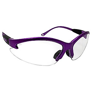 Global Vision Cougar Safety Glasses Nurses Dental Assistant Glasses Shooting Glasses for Women Men Clear Lens (Purple)