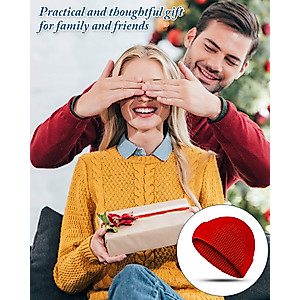 Winter Trawler Beanie Knit Hat Warm Stretchy Slouchy Soft Headwear Daily Ribbed Cap Ski Beanie Hat for Men Women Accessories (Red)