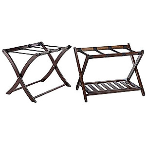 Winsome Scarlett Cappuccino Luggage Rack & Remy Shelf Luggage Rack, Cappuccino