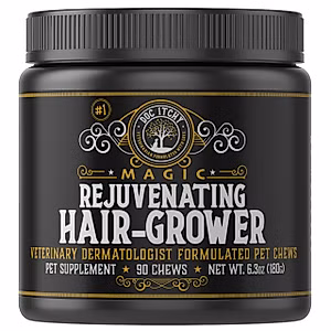 Doc Itchy Rejuvenating Hair-Grower Dog Pet Chews | Medical-Strength 10mg Melatonin | Hair Growth Booster | Senior Dog Energizer | Calming | Clinical High-Dose | Food Allergy Safe | Vegan | 90 Count