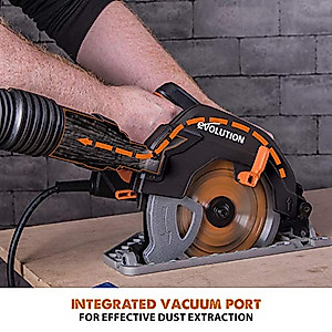 Evolution Power Tools R185CCS 7-1/4" TCT Multi-Material Cutting Circular Saw, 7-1/4", Orange