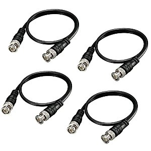 BeElion 4-Pack BNC M/M Connector Cable (1.6ft/20) - BNC Male to BNC Male Video Coaxial Extension Cable for CCTV Video Transmission Systems