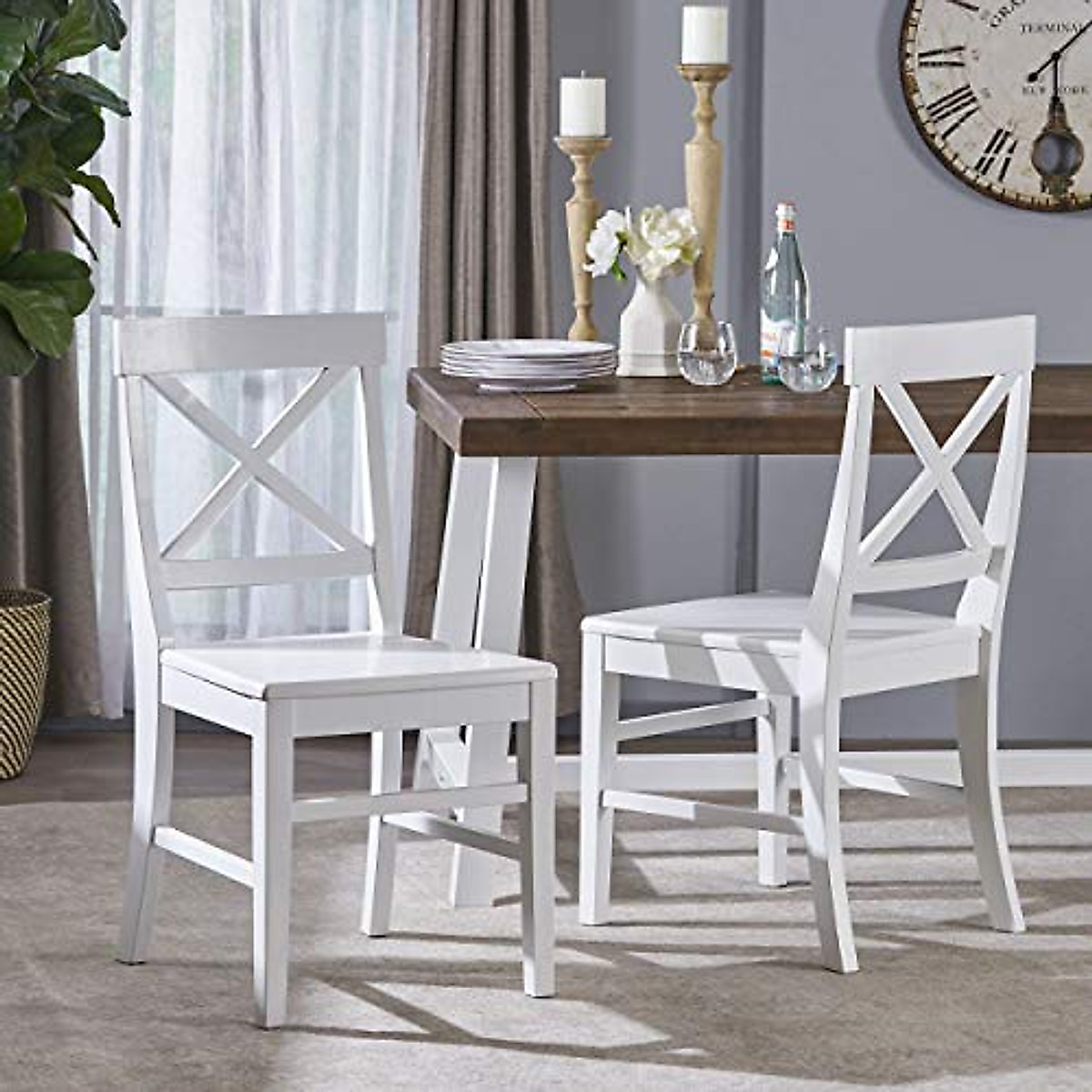 Christopher Knight Home Roshan Farmhouse Acacia Wood Dining Chairs, White