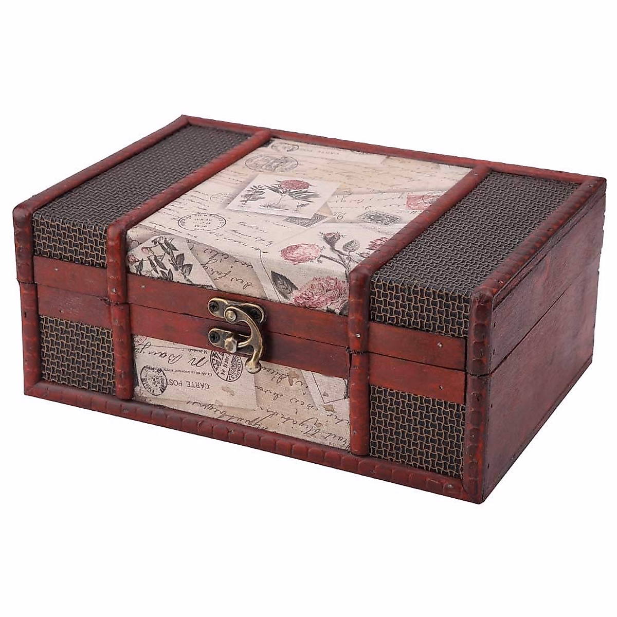 ZJchao Vintage Storage Case, Old-Fashioned Style Decorative Storage Box Can Be Used As Photography Props, Delicate Hand-Made Decoration Crafts for Home Desk and Office Table(#2)