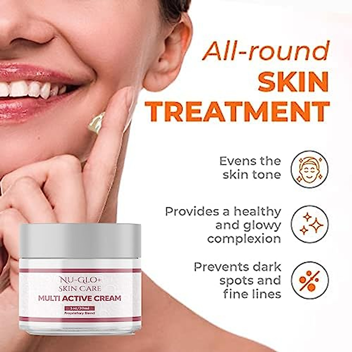 Nu-Glo Cream - Nu Glo Skincare Face Cream, NuGlo Multi Active Cream - Daily Moisturizer Face Cream (Single)