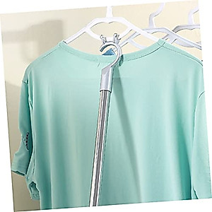 FONDOTIN 4pcs Clothes Rail Clothes Fork Stainless Steel Hooks Stainless Steel Forks Home Supplies Clothes Rod Shepherds Long Reach Pole Hooks Retractable Clothesline Outdoor Pole Parts Cane