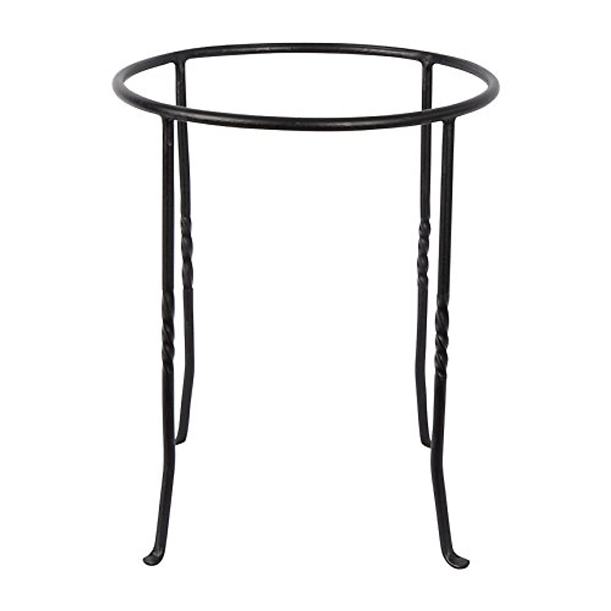 Achla Designs FB-14 Ring Wrought Iron Metal Plant birdbath Bowl Stand Flowerpot Holder, Black