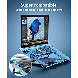 Laptop Stand, FOFOTOSS Adjustable Laptop Cooling Pad, Aluminum Laptop Cooler Stand for Desk, Multi-Angle Stand Compatible with MacBook Air Pro, All Notebooks 10-15.6" 【Semiconductor Refrigeration】