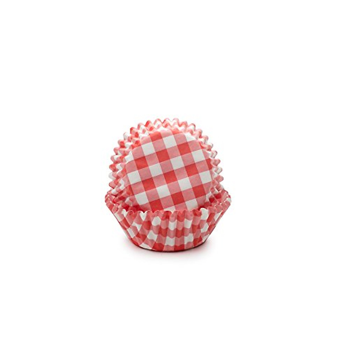 Fox Run Gingham Disposable Bake Cups, 3.25 x 3.25 x 1.25 inches, Red
