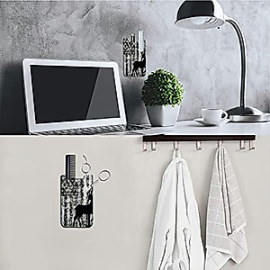 Cell Phone Adhesive Stick On Wallet Sleeve Double Pocket Lycra Credit ID Card Holder Pouch Little Wallet Retro Flag Deer Design for iPhone ipad Samsung Galaxy Android Smartphones