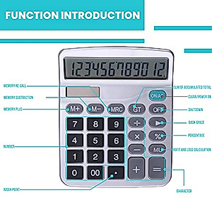 LICHAMP Desk Calculators with Big Buttons and Large Display, Office Desktop Calculator Basic 12 Digit with Solar Power and AA Battery (4 Packs Included), 4 Bulk Pack
