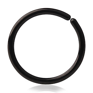 Ruifan 20G Round Ends Stainless Steel Body Jewelry Piercing Nose Hoop Ring 6mm 5PCS (Mix Color)