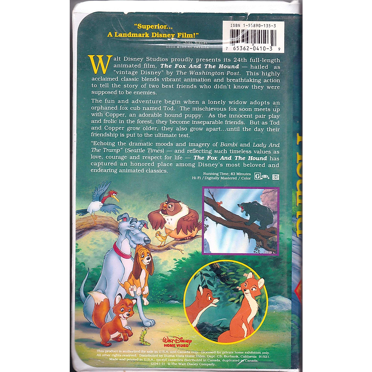 Disney Black Diamond The Fox and the Hound VHS