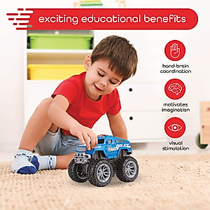 Madzee Monster Truck Toy for Kids - Toy Monster Truck for Boys and Girls - Flashing Light and Realistic Sounds for All Ages - Perfect Toddler Gift Birthday Party, Christmas