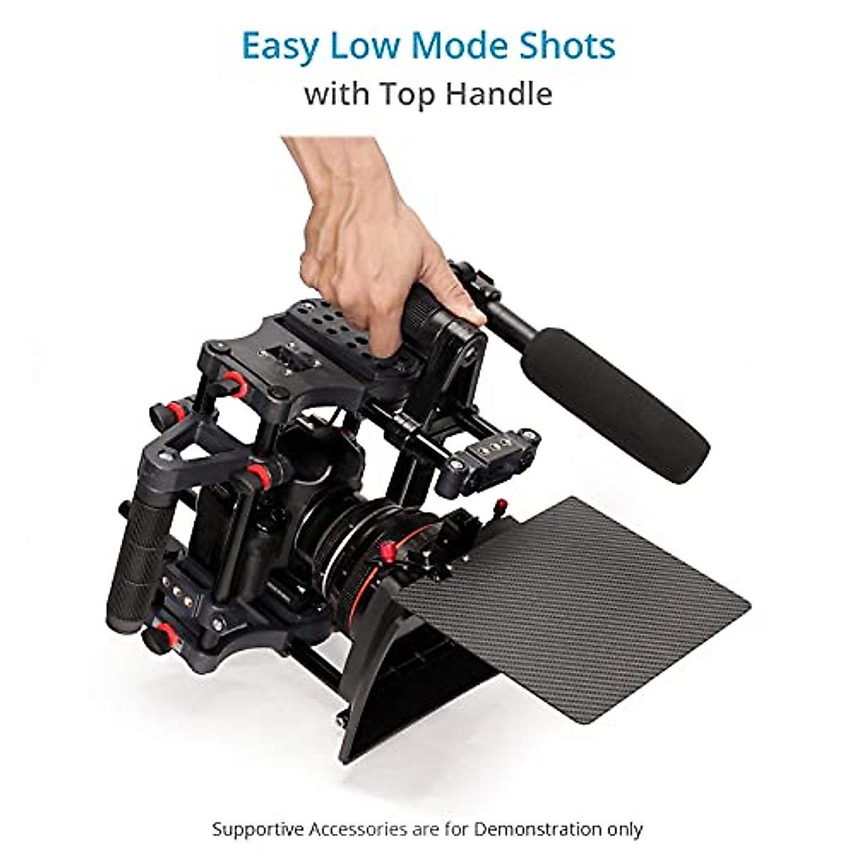 Filmcity Power Video Camera Cage Rig for DSLR/DSLM Cameras. Ergonomic & Secure Support, Adjustable Grip Handles. Quick Mounting, Multiple Accessory Threads, 1/4"-20 & 3/8"-16 Tripod Threads (FC-CTH)