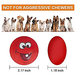 Coricorsu Dog Toy Squeaky Dog Toys Funny Face Chewing Latex Rubber Soft Fetch Play Interactive Dog Balls for Puppy Small Medium Pet Dog (6PCS)
