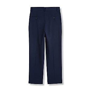 IZOD Boys' Bi-Stretch Flat Front Dress Pant, Bank Blue, 12