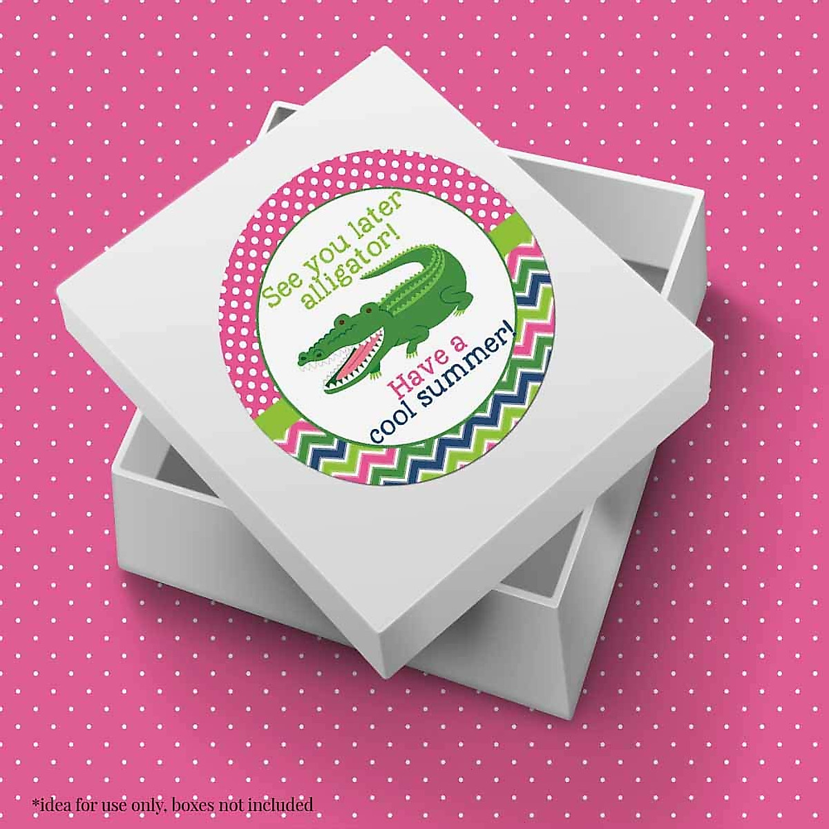 Later Gator End of The School Year Teacher Appreciation Thank You Sticker Labels for Girls, 40 2" Party Circle Stickers by AmandaCreation, Great for Envelope Seals & Gift Bags