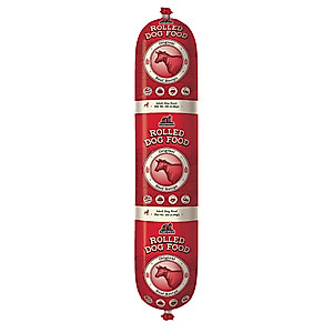 Redbarn Premium Rolled Dog Food, Semi-Moist, Beef Recipe - High Protein Full Feed, Topper, Training Treat, or Pill Pouch - Balanced Meal with Functional Ingredients - 4 lb. (8 Rolls)
