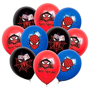 Yiran Spider Theme Birthday Balloons, 18Pcs Spider Birthday Party Decorations, 12inch Red Blue Latex Balloons Avengers Latex Balloons Theme Party Favor for Kids Boys