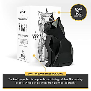 PyroPet Cat Candle - Black - Cat Candle with an Aluminum Skeleton Inside - 25 Hour Burn Time - 7” Tall - Unique Gift for Cat Lovers, Halloween, Christmas Gifts, Mom, Daughter, Wife, Girlfriend Gifts