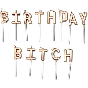 Birthday B Birthday Cake Candles with Holders (37 Pack)
