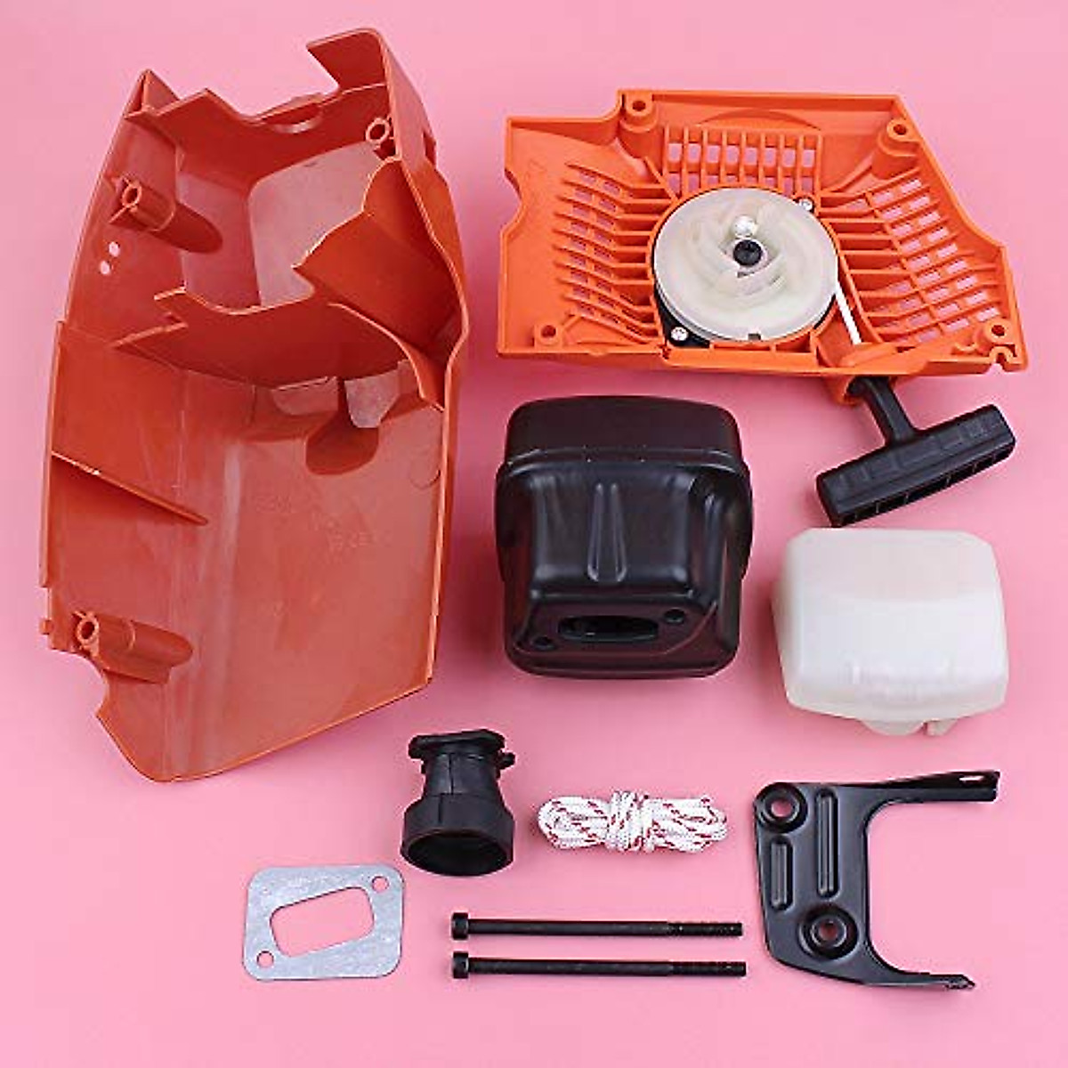 Laliva tools - Recoil Starter Cylinder Cover Exhaust Muffler For Husqvarna 340 345 350 Chainsaw Spare Part Bracket Bolt Gasket Air Filter