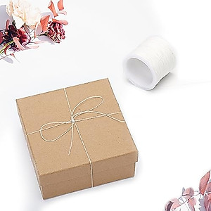 jijAcraft 110 Yards White Nylon Cord, 0.8mm White Braided Lift Shade Cord, Braided Nylon Wind Chime String Cord for Blind Shade, Gardening Plant, Bracelet Making, DIY Crafts