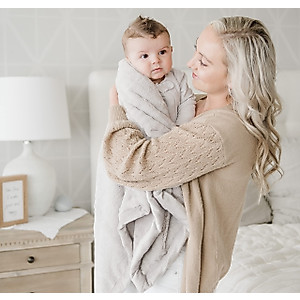 Saranoni Receiving Blankets for Babies Super Soft Boutique Quality Lush Luxury Baby Blanket (Feather, Receiving Blanket 40" x 30")