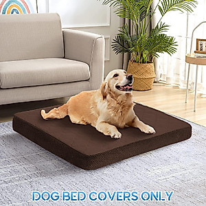 CHHKON Dog Bed Covers Replacement Washable Waterproof Pet Puppy Bed Cover for Dog(Brown,36x27x6 inch)