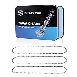 ZENTOP 16-Inch 3 Pack Chainsaw Chain .325" Pitch .050" Gauge 66 Drive Links Wood Cutting Saw Chain for Chainsaw Parts fits Craftsman, Echo, Homelite, Poulan, Remington