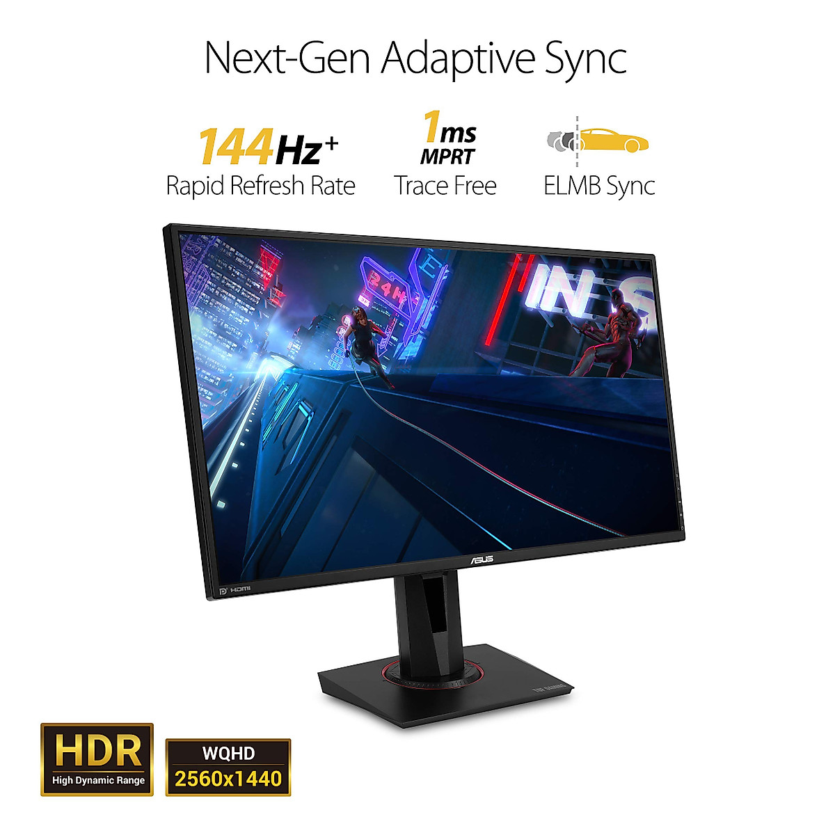 ASUS VG27AQ TUF Gaming 27" 2K HDR Gaming Monitor, WQHD (2560 x 1440), 165Hz (Supports 144Hz) (Renewed)