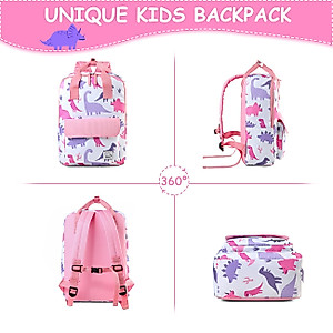 VASCHY Dinosaur Backpacks Girls, Lightweight Toddler Kids Preschool Backpack for Children