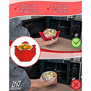 Hot Bowl Holders Microwave Safe - Microwave Bowl Holders - Pot Holders Soup Bowl Cozy -Bowl Potholders for Microwave Holder - Multipurpose Microwave Safe Bowl Holders for Hot Food - Plate Cozies