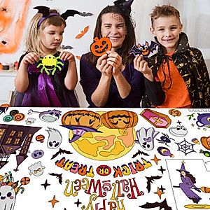 Miucat Halloween Coloring Tablecloth, 79 * 35inch Halloween Crafts for Kids DIY Coloring Tablecovers Halloween Activities for Halloween Games Party Favors Supplies