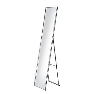 Adesso Alice Simple, Modern Full Length Mirror with Satin Steel Folding Frame