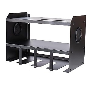 Montezuma 4-Bay Steel Power Tool Holder and Organizer Storage Rack and Shelf
