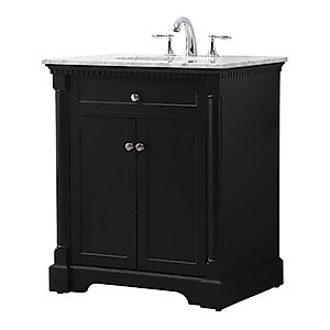 Elegant Decor Indoor Modern Under Sink Bathroom Fixtures Storage Organizer Cabinet 36 inch Single Bathroom Vanity - Teak