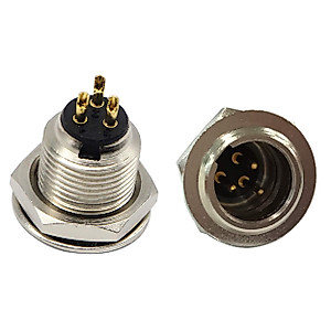 zdyCGTime DIY 3 Pin Mini XLR Adapters 3 Pin Mini XLR Male Socket Connector for Mic (Microphone) and Chassis Panel Mount XLR Aviation Circular Plug Connector(2 Pack)