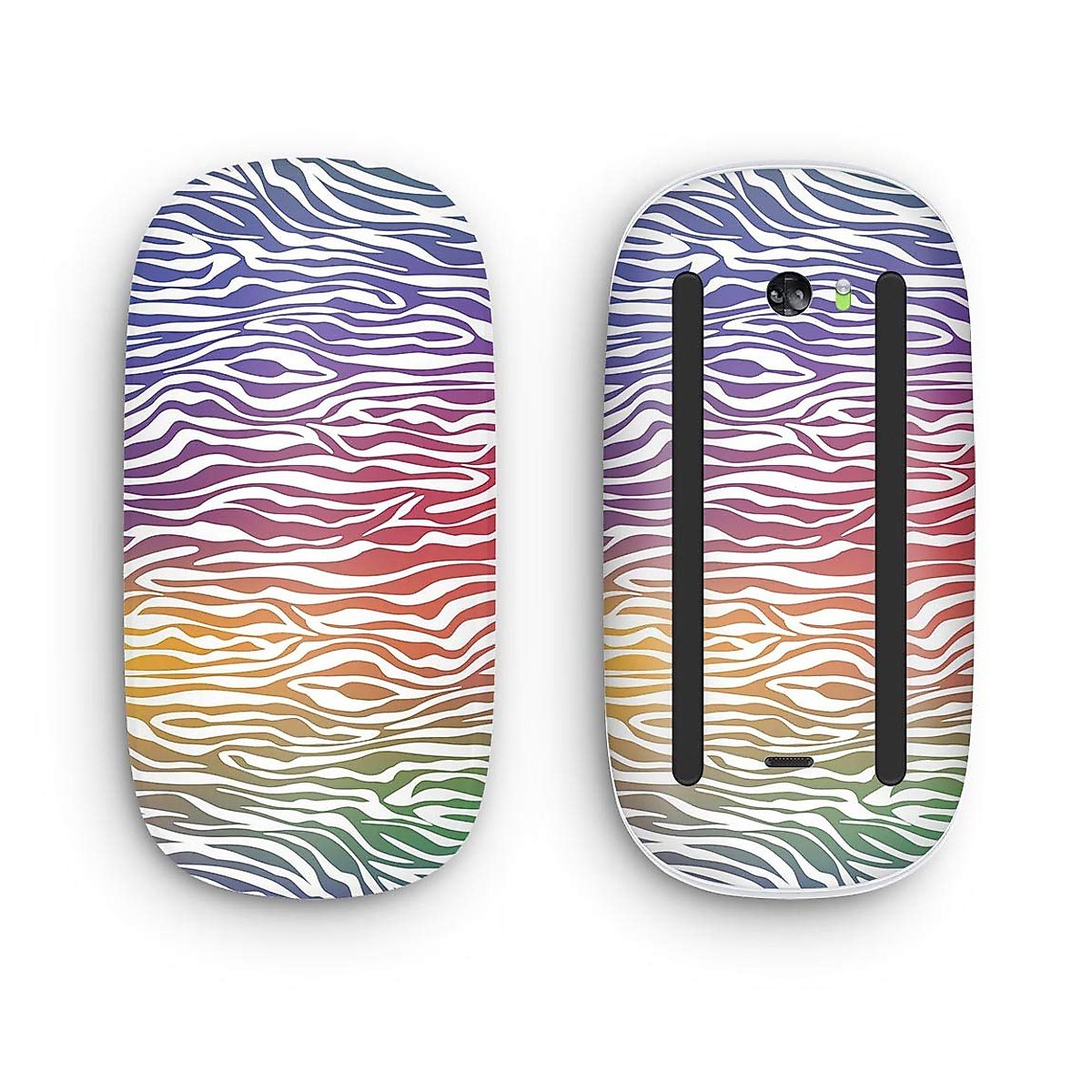 Design Skinz Colorful Vector Zebra Animal Print Vinyl Decal Compatible with The Apple Magic Mouse 2 (Wireless, Rechargable) with Multi-Touch Surface
