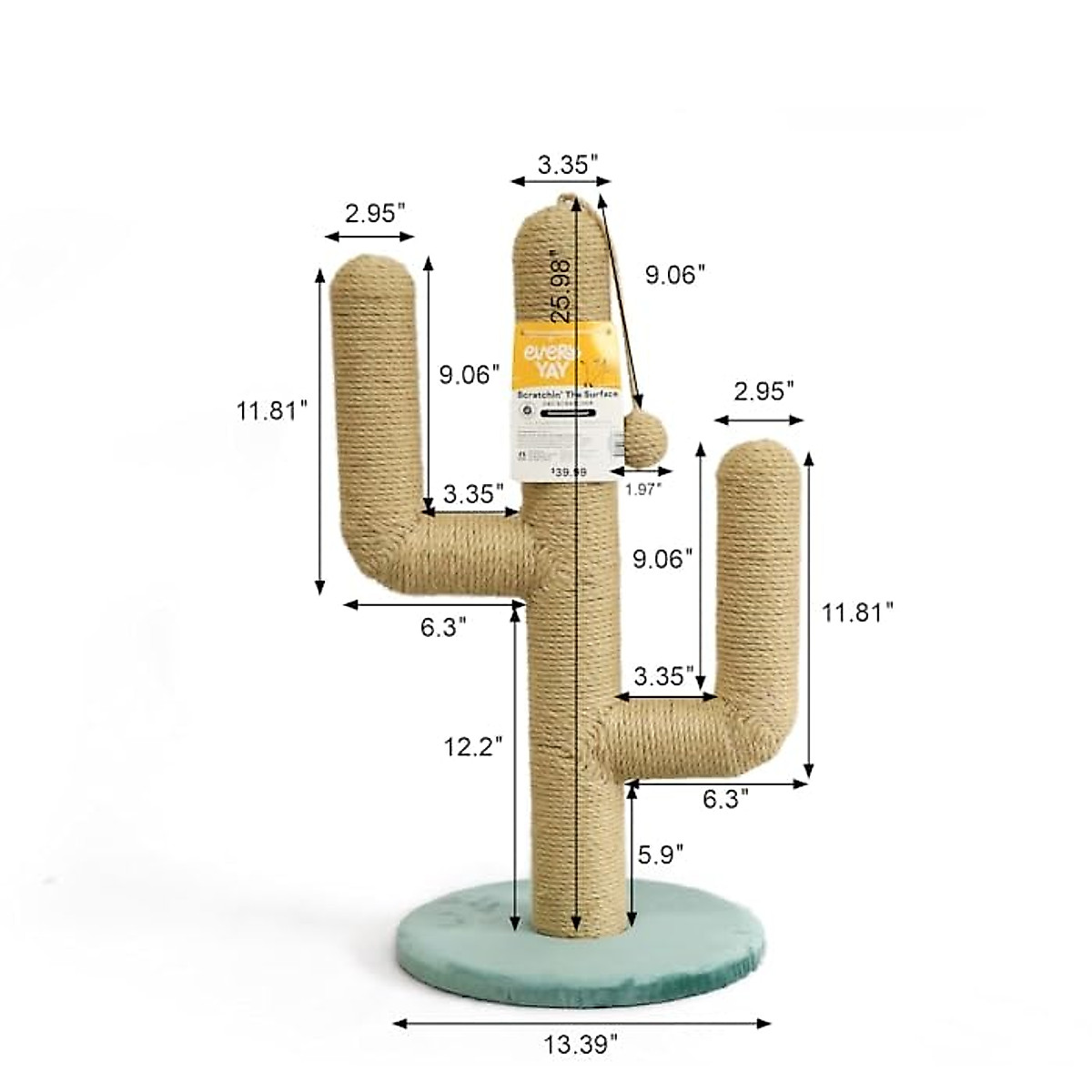 EveryYay Scratchin' The Surface Cactus Cat Scratcher 27" H
